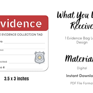 Printable Evidence Label - Etsy