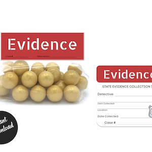 Printable Evidence Label Set - Etsy