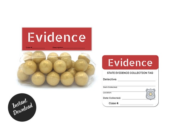 Printable Evidence Label Set | Etsy