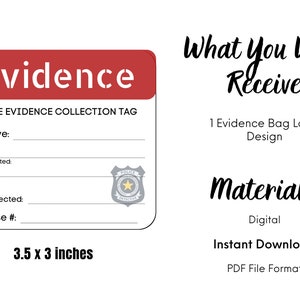 Printable Evidence Label Set - Etsy