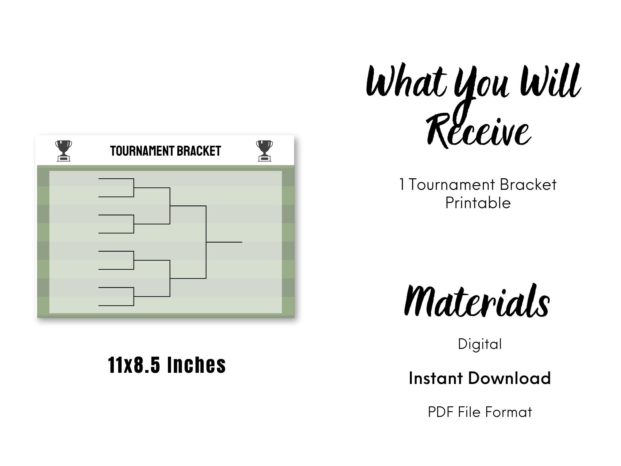 Printable Tournament Bracket - Etsy