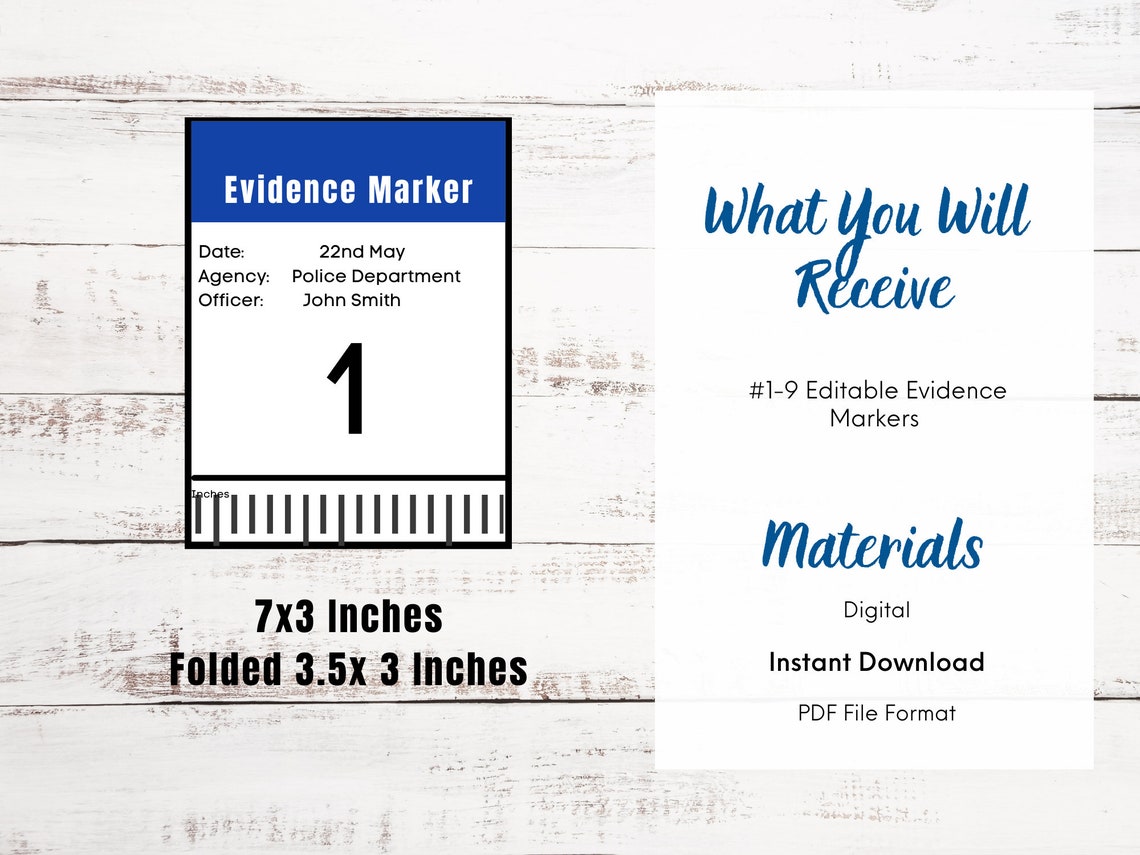 Printable Evidence Markers - Etsy