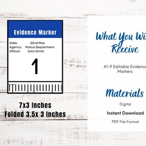 Printable Evidence Markers - Etsy