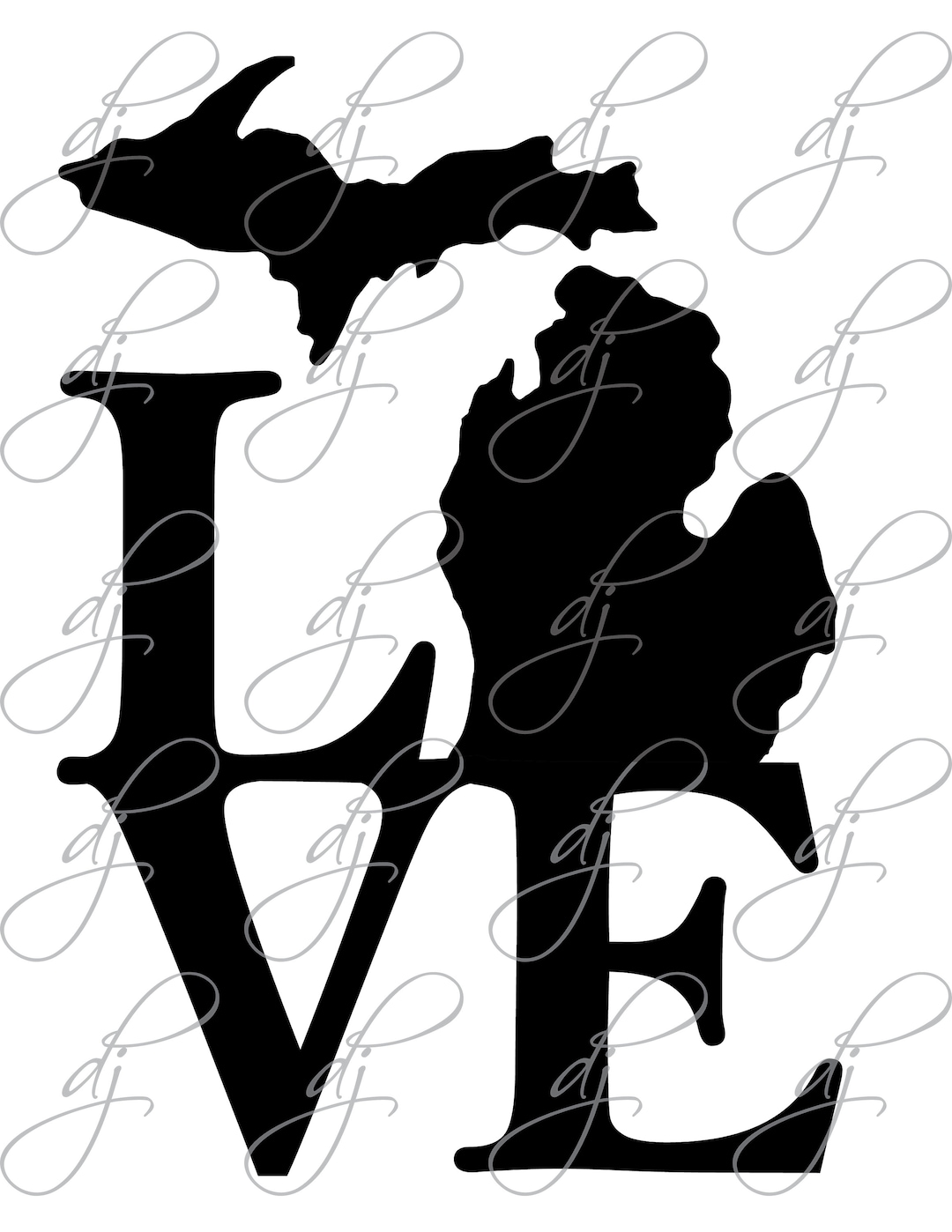 LOVE Michigan Cut File - Etsy