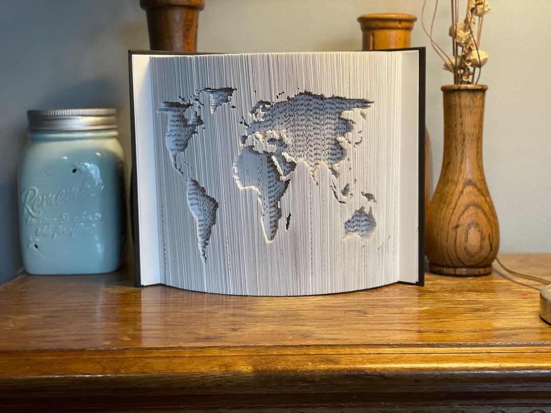 World Map Folding Pattern + Instructions - Etsy