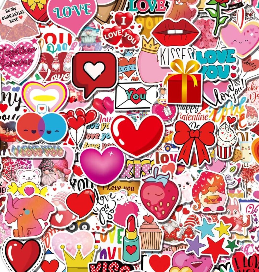 300 Random Valentine's Day Stickers for Kids Classroom, Cute Valentine ...