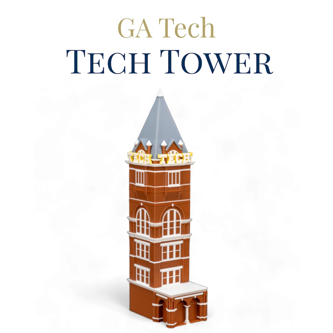 GA Tech Georgia Graduation Handmade Gift Tech Tower 3D Printed Replica ...