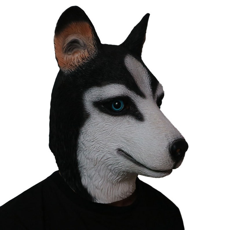Husky Dog Masks Animal Head Full Face Dogs Mask Halloween Party Cosplay ...