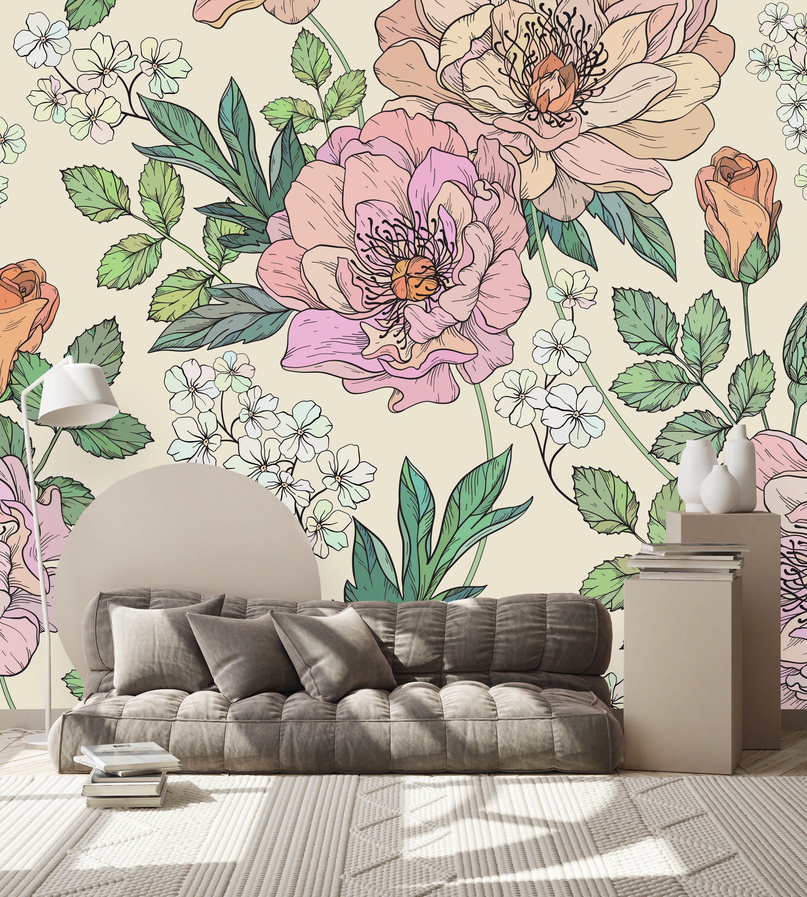Abstract Summer Flowers Wallpaper