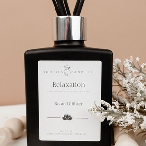 Relaxation Reed Diffuser: Cotton Blossom, Linen & Powder Scent - Etsy