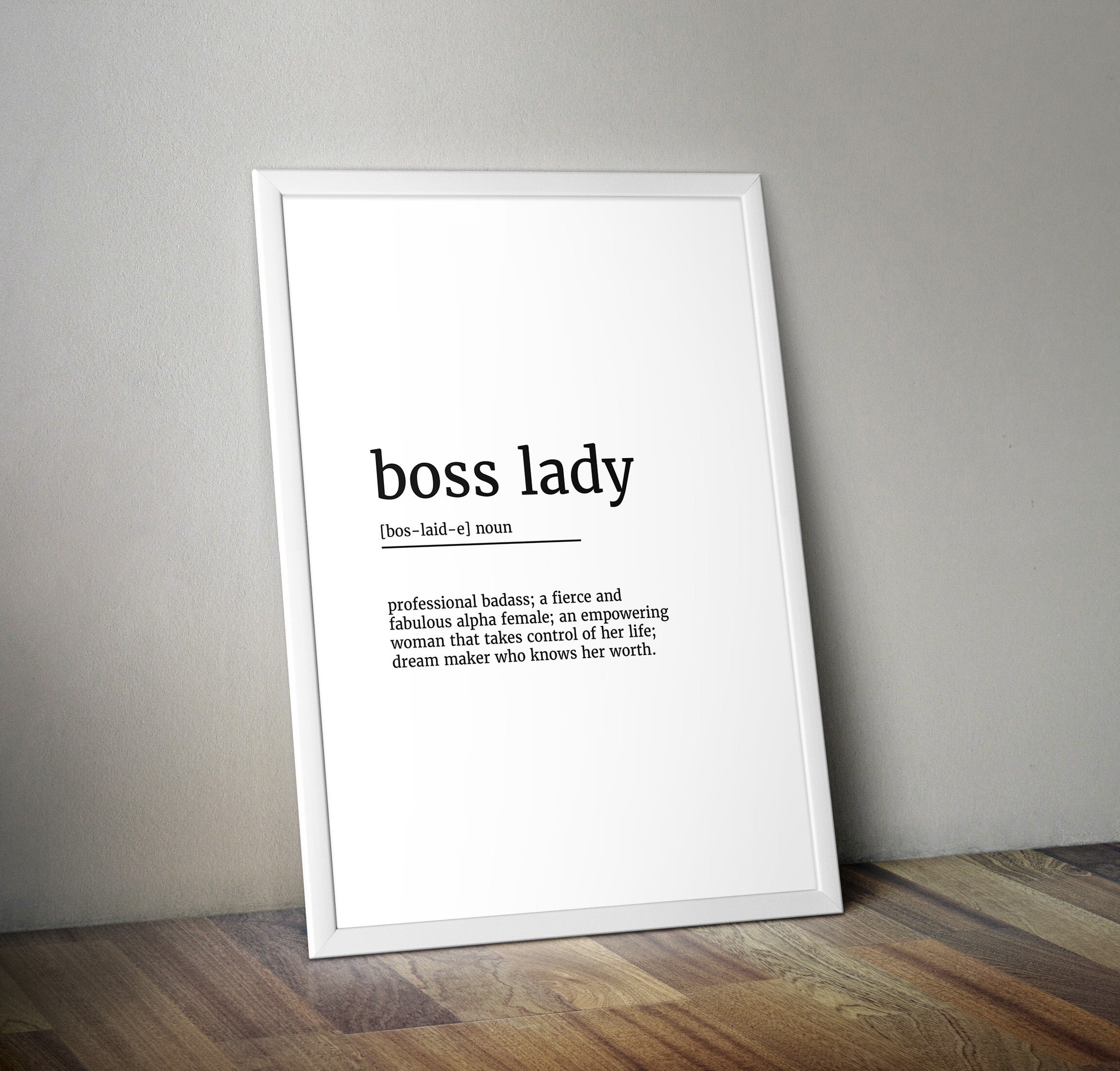 Boss Lady, Dictionary Quotes, Wall Art, Unusual Gifts, Home Decor ...