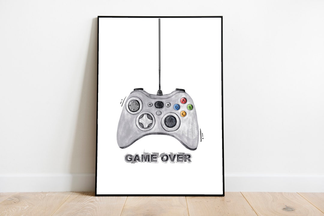 Gaming Print, Game Over, Xbox Gaming Print, Xbox Controller Print ...