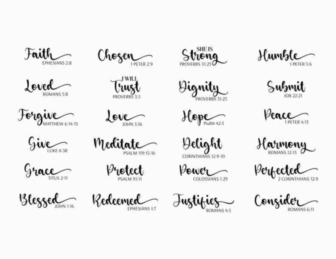 24 Bible Verses Bundle SVG, Faith Svg, Religious Svg, Jesus Svg, Svg ...
