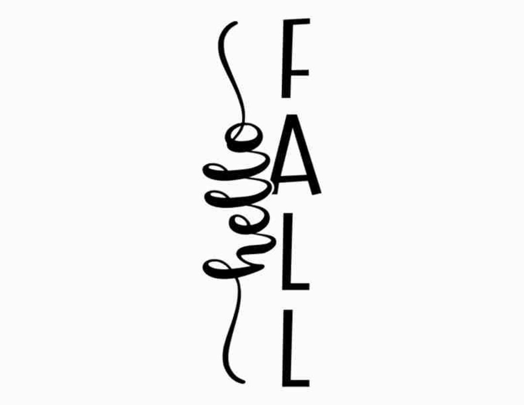 Vertical Hello Fall SVG, Fall Door Sign SVG, Halloween SVG, Digital ...