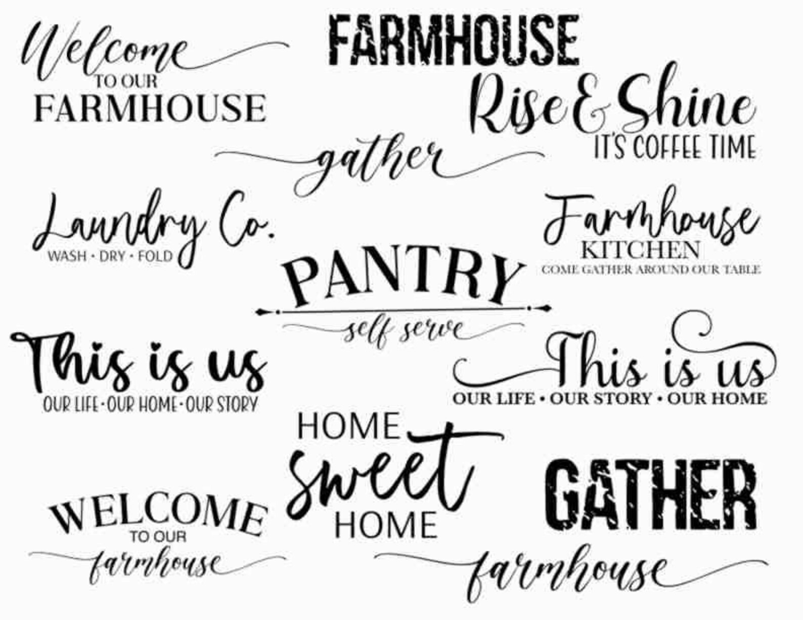 Farmhouse Sign Clipart Rustic Home Decor SVG / PNG - Etsy