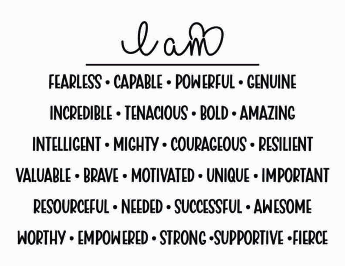 Affirming Words Svg I Am-affirmation Positive Words Svg Motivating ...