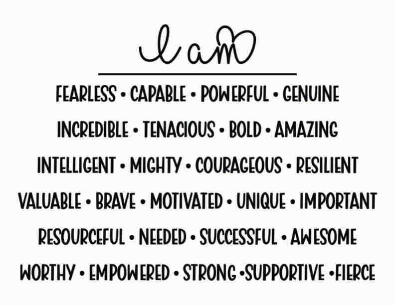 Affirming Words Svg I Am-affirmation Positive Words Svg Motivating ...