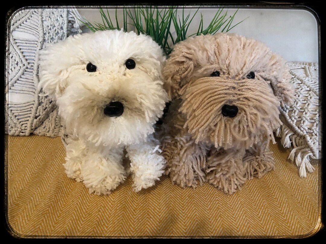 Realistic Handmade Crochet Labradoodle Cockapoo Dog Cream Teddy Toy ...