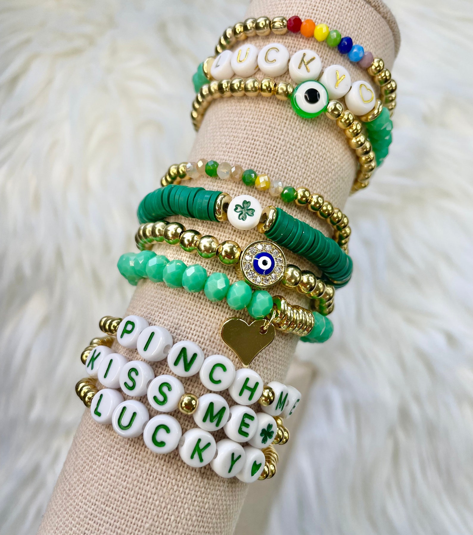 Lucky Charms Bracelet,st Patricks Day Bracelet,homemade Beaded Bracelet ...