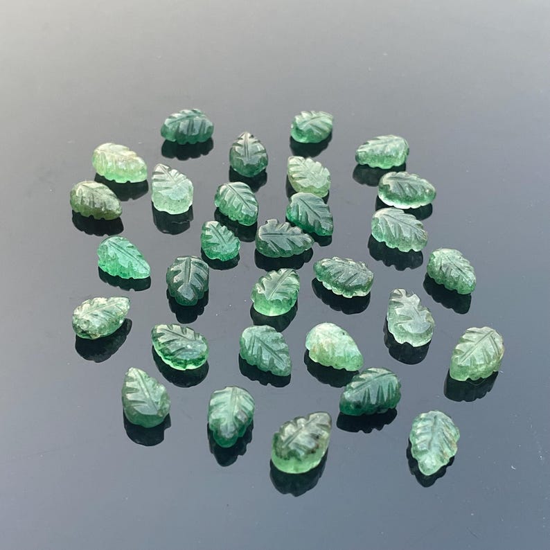 Green Strawberry Quartz Leaf Beads, Hand Carved Gemstone Briolettes ...