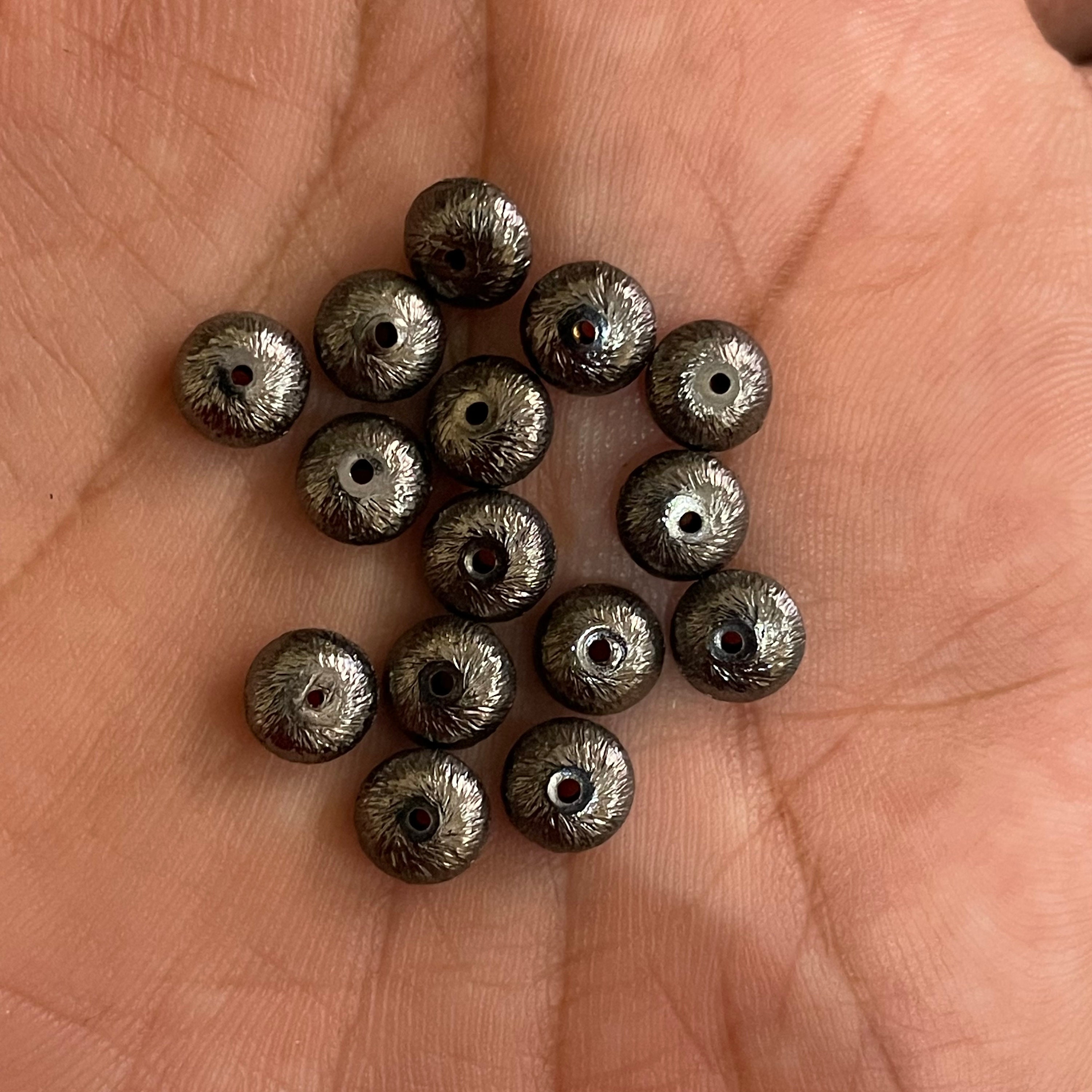 6mm 8mm 10mm Brushed Black Saucer Beads for Jewelry Making - Etsy