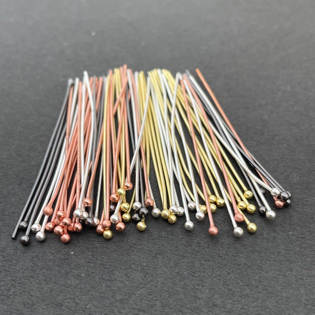 50 Pcs Gold / Silver / Rose Gold / Gun Metal Finish " Ball HEADPINS ...