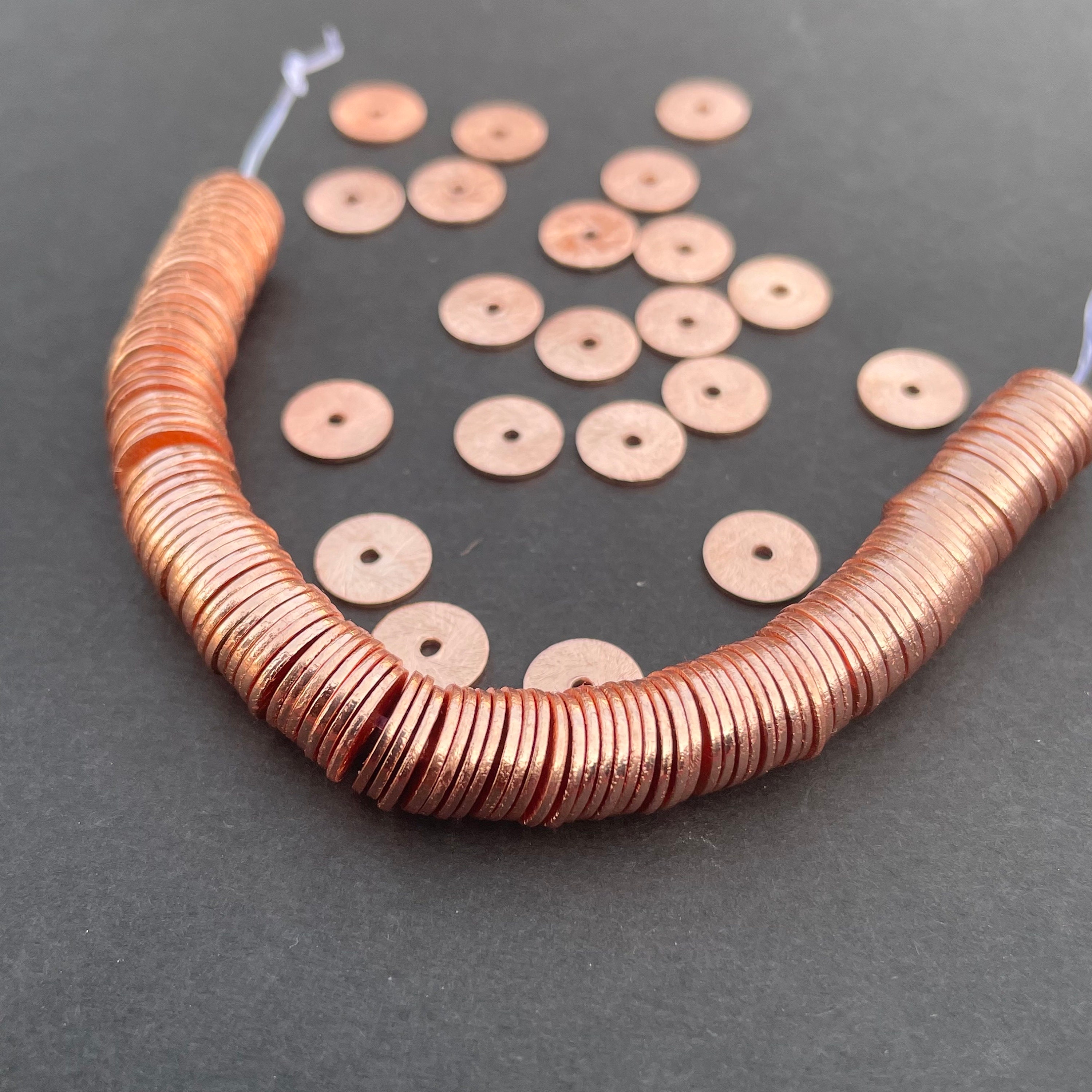 4mm 300 Pcs Rose Gold Flat Disc Spacers, Brushed Disk Heishi Spacers ...