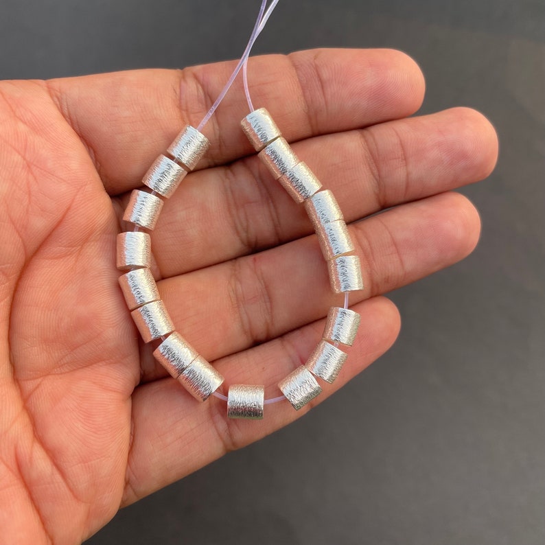 6x6mm 32 Pcs Silver Cylinder Beads Silver Spacer Beads Brushed Gold ...