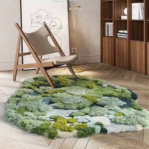 Moss Rugs .handmade Turfted Wool Rugs Carpets for Living - Etsy
