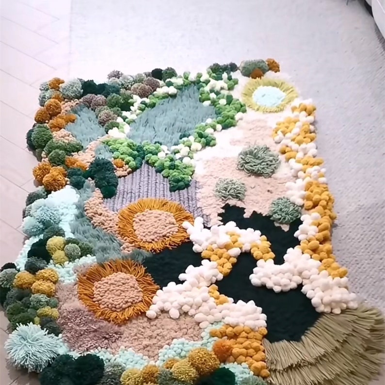 Handmade Latch Hook Rugscustom Moss Desert Rugmossy Rugsart - Etsy