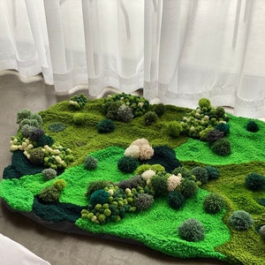 Custom Green Moss Rug,handmade Latch Hook Rug,customized Rugs,art Rugs ...