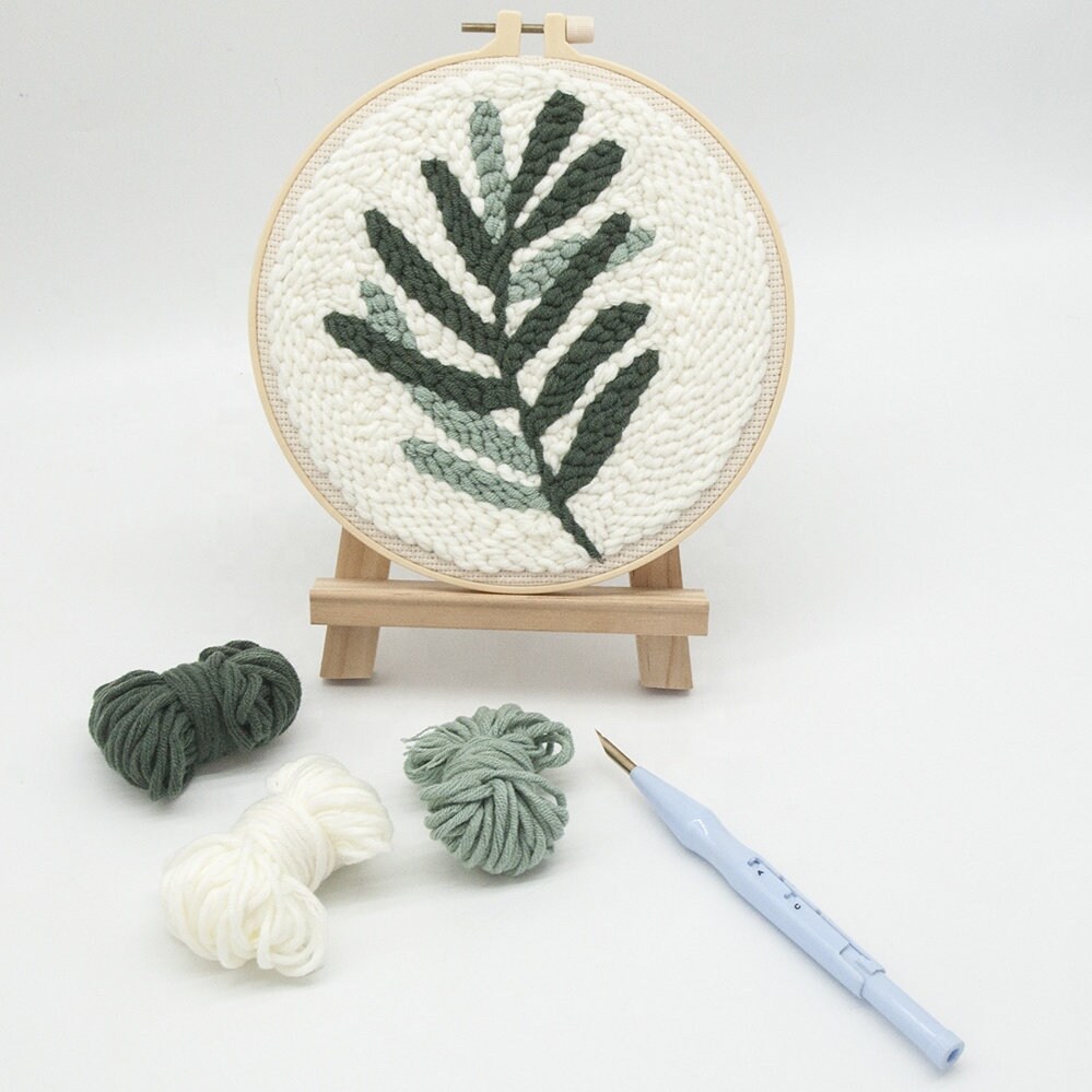 Leaf Punch Needle Kit Punch Embroidery Full Kit With Pattern - Etsy