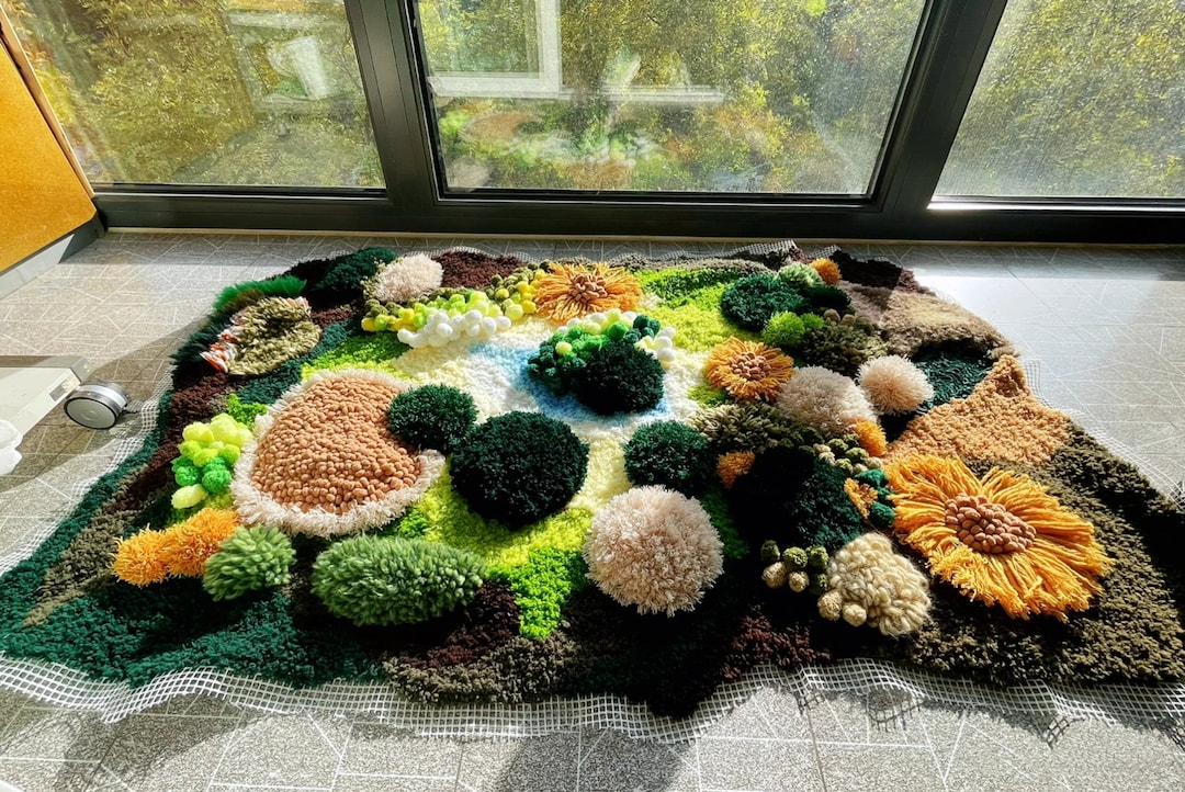 Handmade Latch Hook Rugs,custom Moss Rug ，soft Fluffy Rugs for Kids,art ...