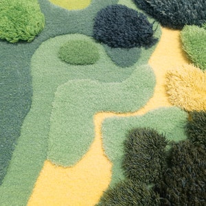 Custom 3D Tufted Area Rugs ,handmade Wool Rug,forest Grass Turfted Art ...