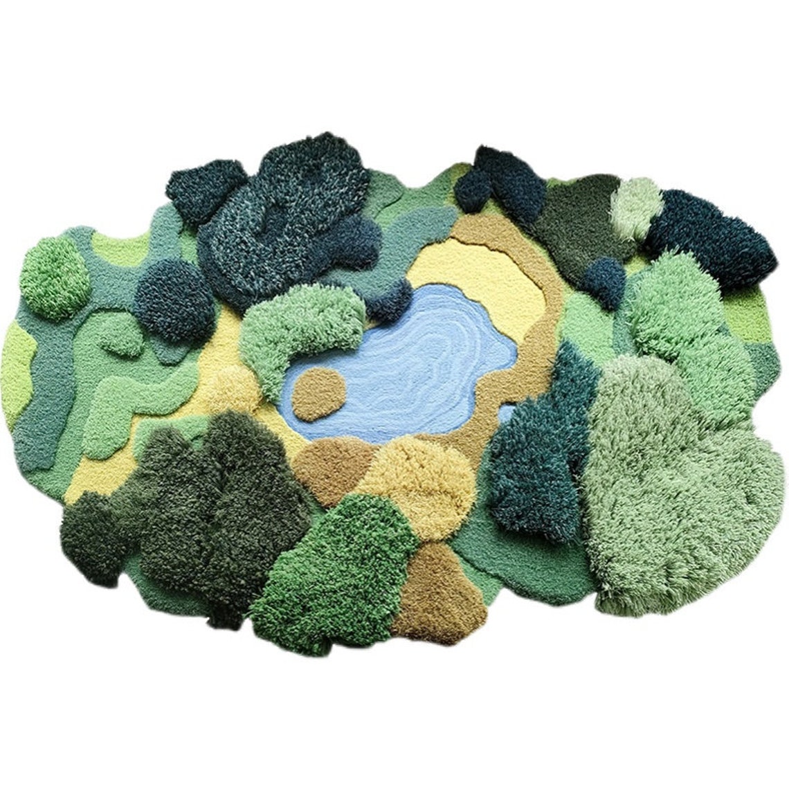 Custom 3D Tufted Area Rugs handmade Wool Rugforest Grass - Etsy