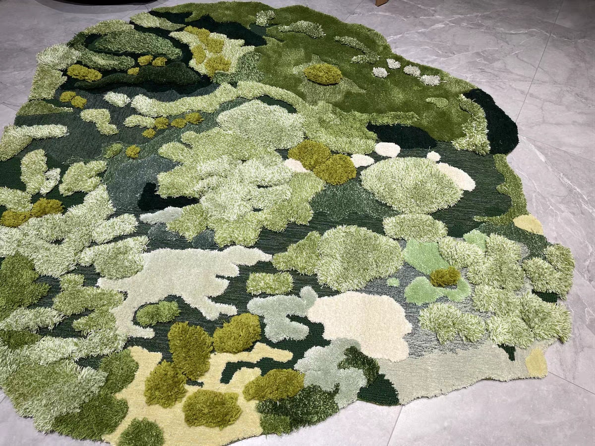 Moss Rugs .handmade Turfted Wool Rugs Carpets for Living - Etsy Canada