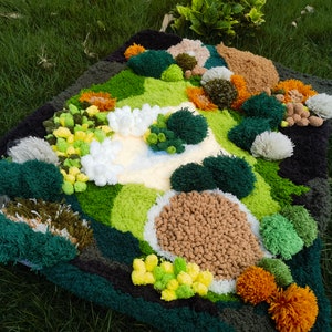 Handmade Latch Hook Rugs,custom Moss Rug Desert Rug,soft Fluffy Rugs ...
