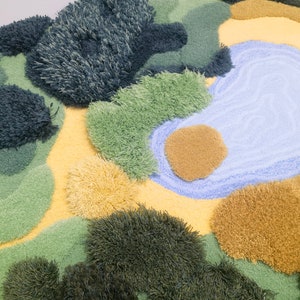 Custom 3D Tufted Area Rugs ,handmade Wool Rug,forest Grass Turfted Art ...