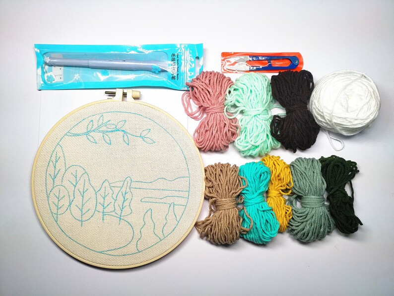 Punch Needle Rug Kit for Beginnersdiy Punch Embroidery Full | Etsy