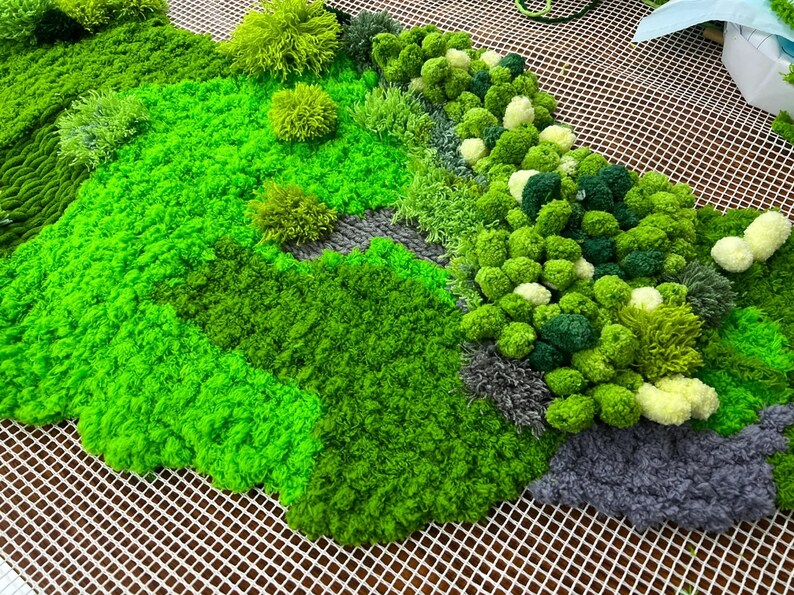 Custom Moss Rughandmade Latch Hook Rugcustomized Rugsart - Etsy