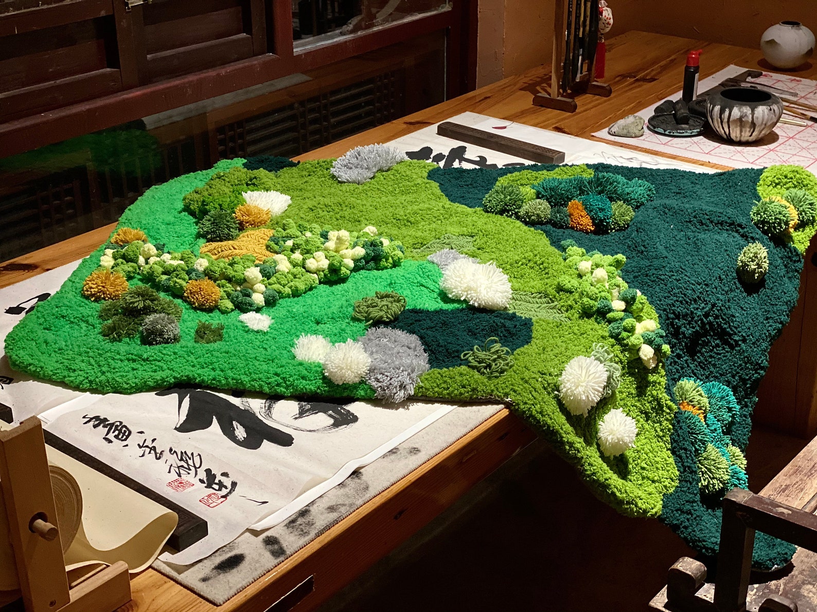 Custom Moss Rug,handmade Latch Hook Rug,customized Rugs,art Rugs,soft ...