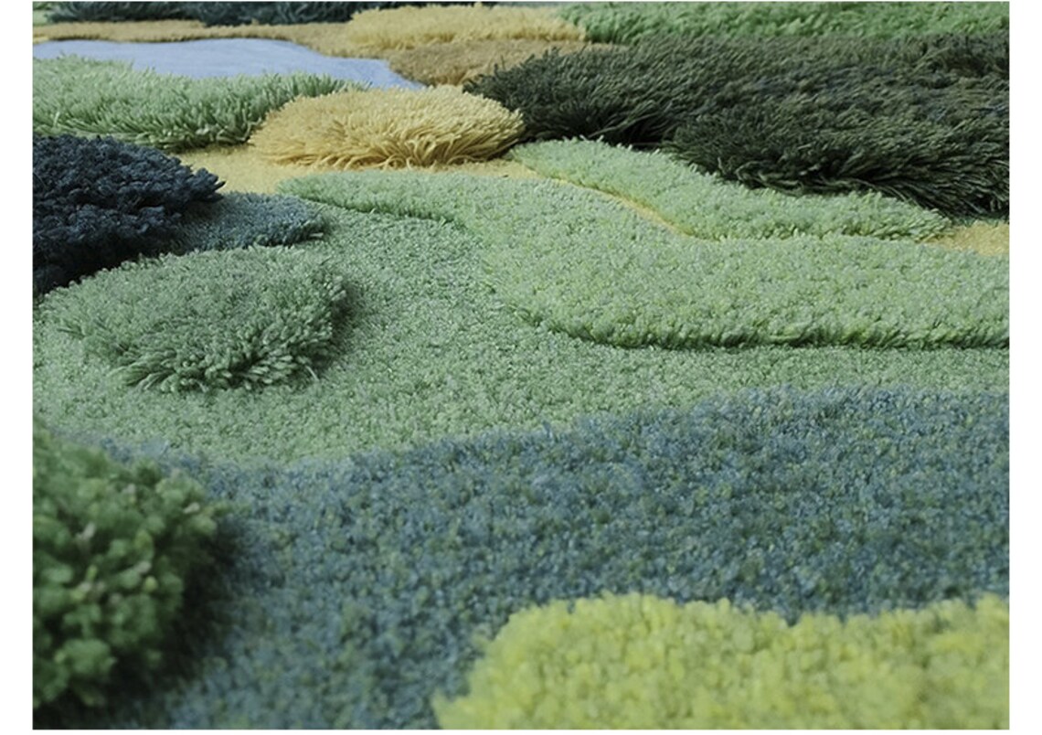 Custom 3D Tufted Area Rugs handmade Wool Rugforest Grass - Etsy