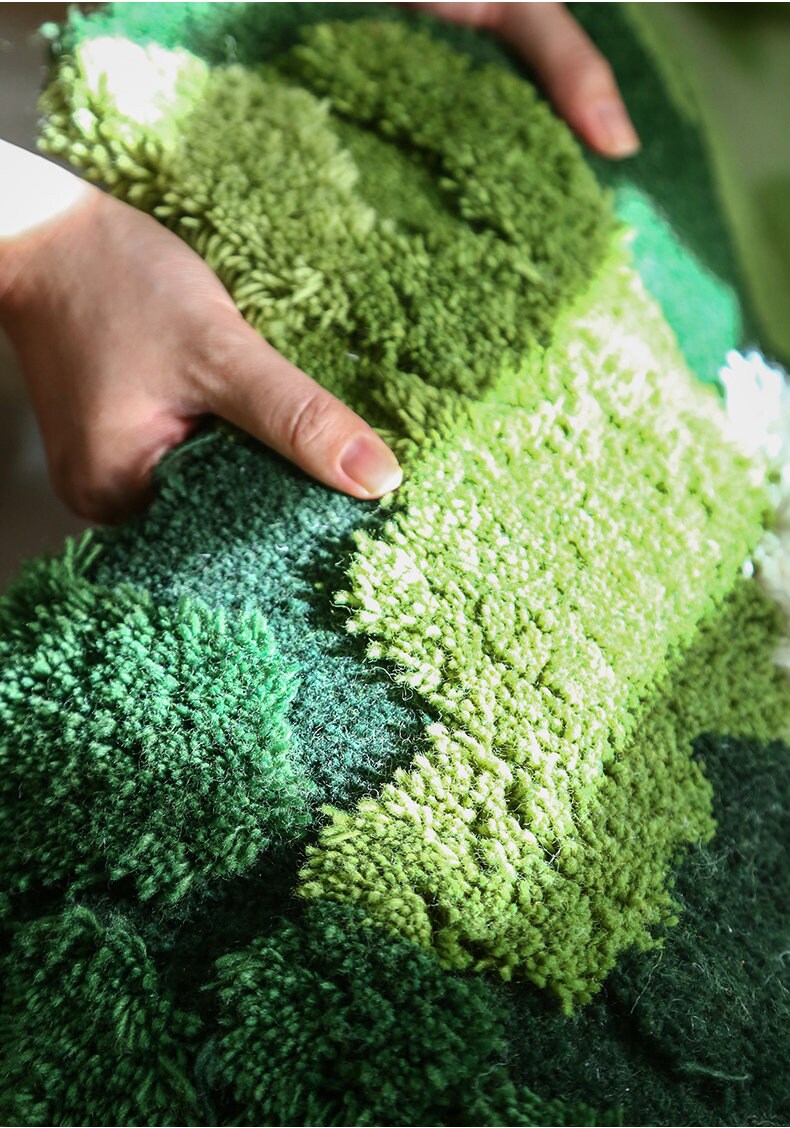 Custom Moss Wool Rug handmade Rugs Carpet Turfted Wool Rugs - Etsy