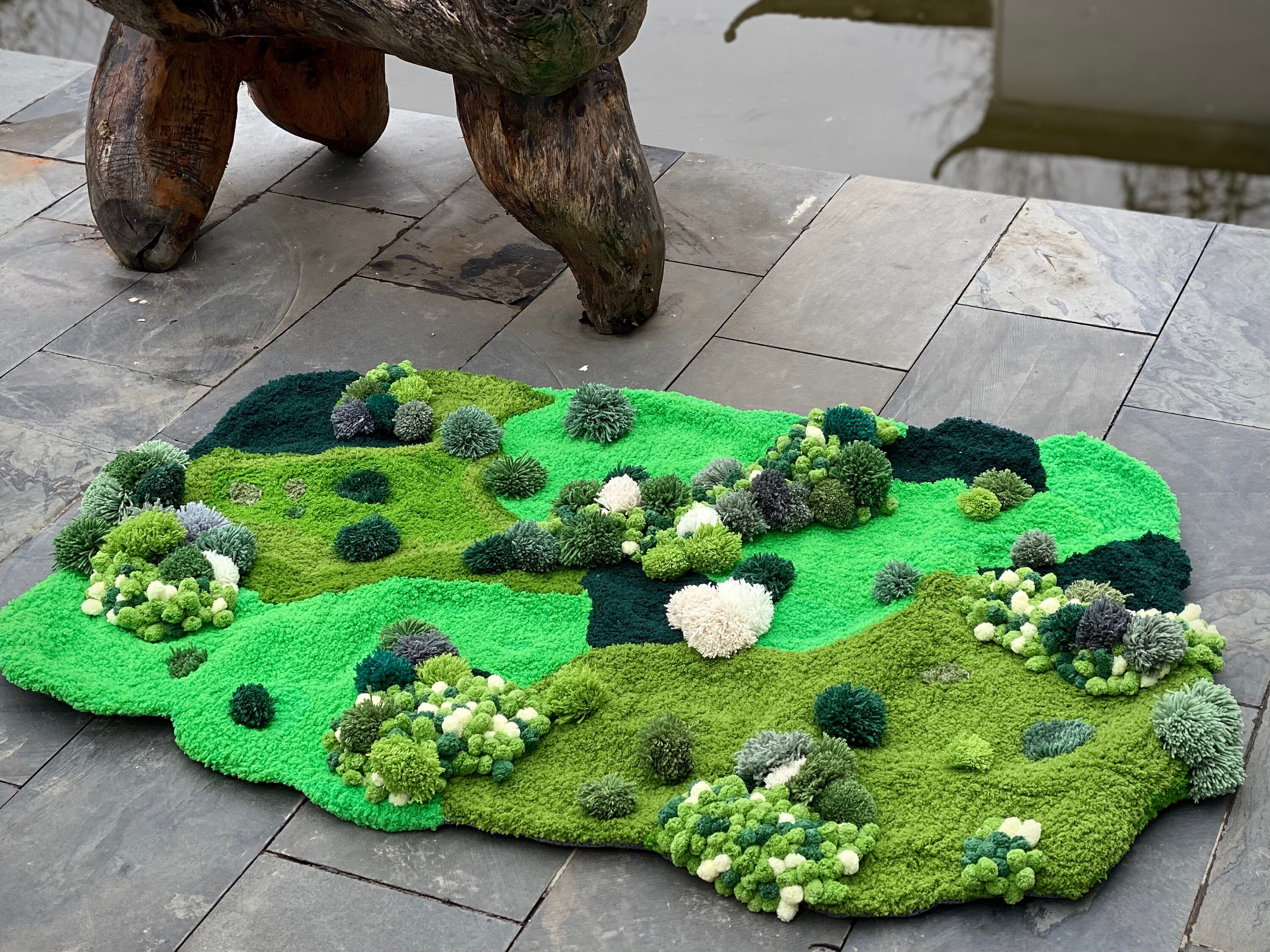 Custom Green Moss Rughandmade Latch Hook Rugcustom Rugsart - Etsy