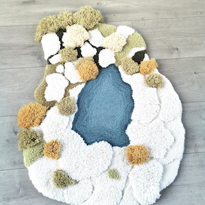 White Moss With Blue River Rugs,wool Rug Beside Rugs Carpet Custom Rugs ...