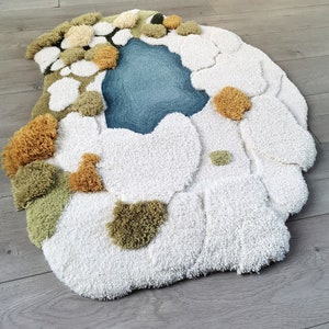 White Moss With Blue River Rugs,wool Rug Beside Rugs Carpet Custom Rugs ...