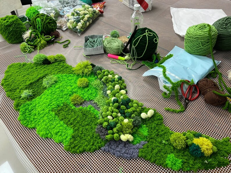 Custom Moss Rughandmade Latch Hook Rugcustomized Rugsart - Etsy