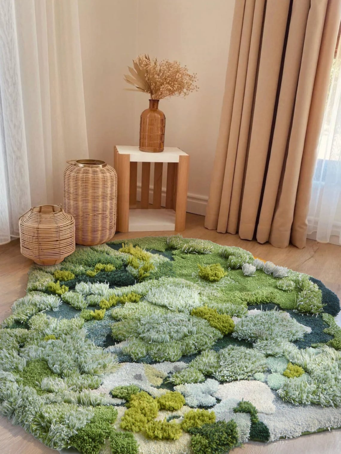 Moss Rugs .handmade Turfted Wool Rugs Carpets for Living - Etsy Canada