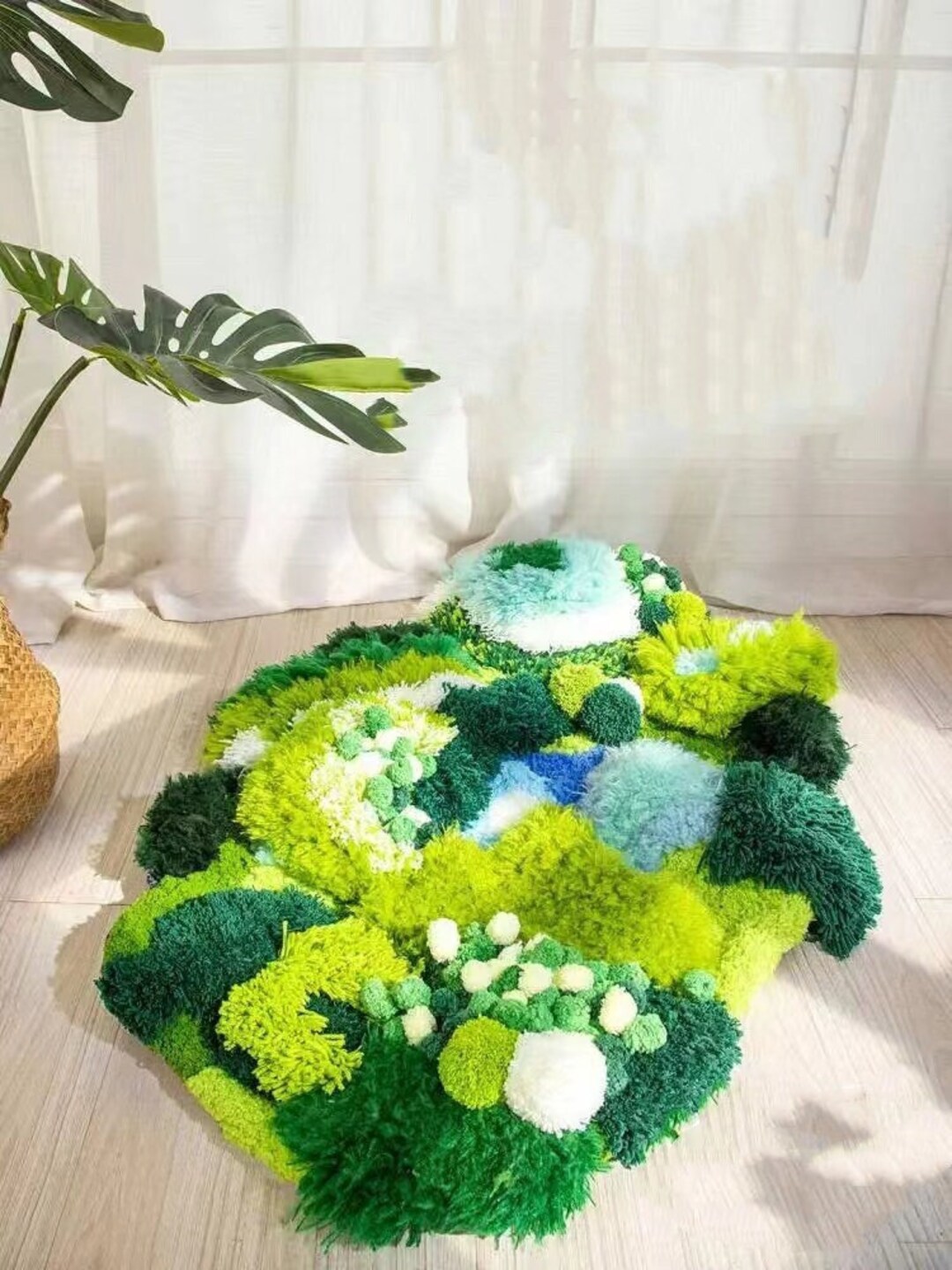Handmade Latch Hook Rugs,green Moss Rug, Custom Rugs,art Rugs,soft Rug ...