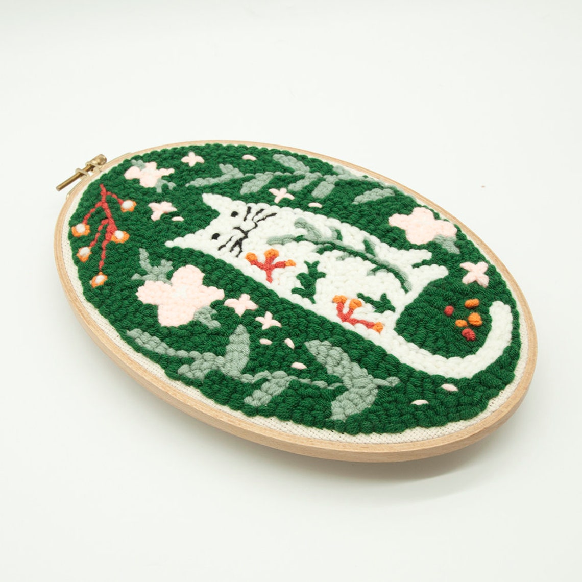 Forest Cat Punch Needle Kit for Beginnerdiy Punch Embroidery - Etsy